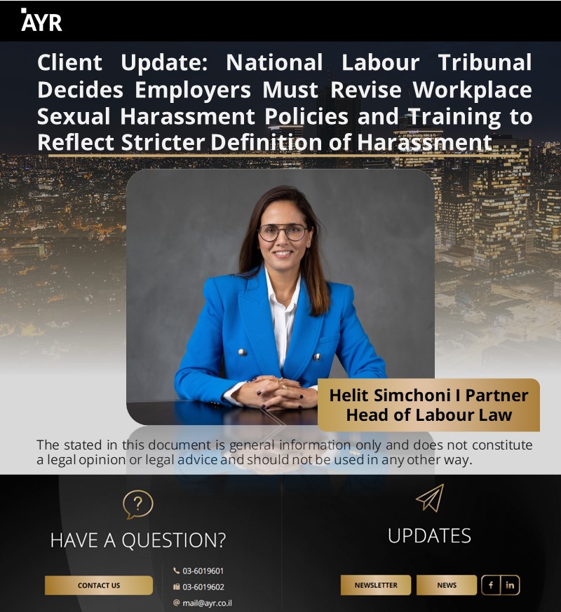 National Labour Tribunal Decides Employers Must Revise Workplace Sexual